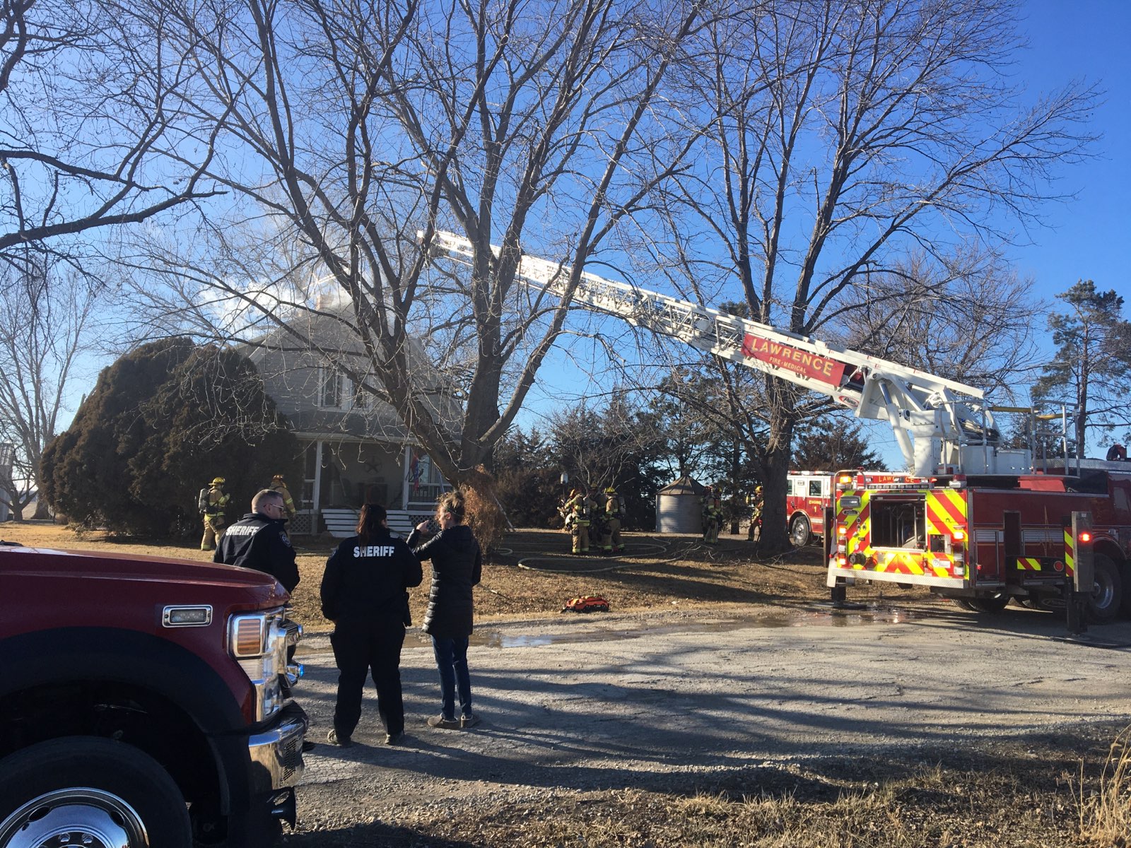 Crews fight fire at home north of Lawrence | News, Sports, Jobs ...